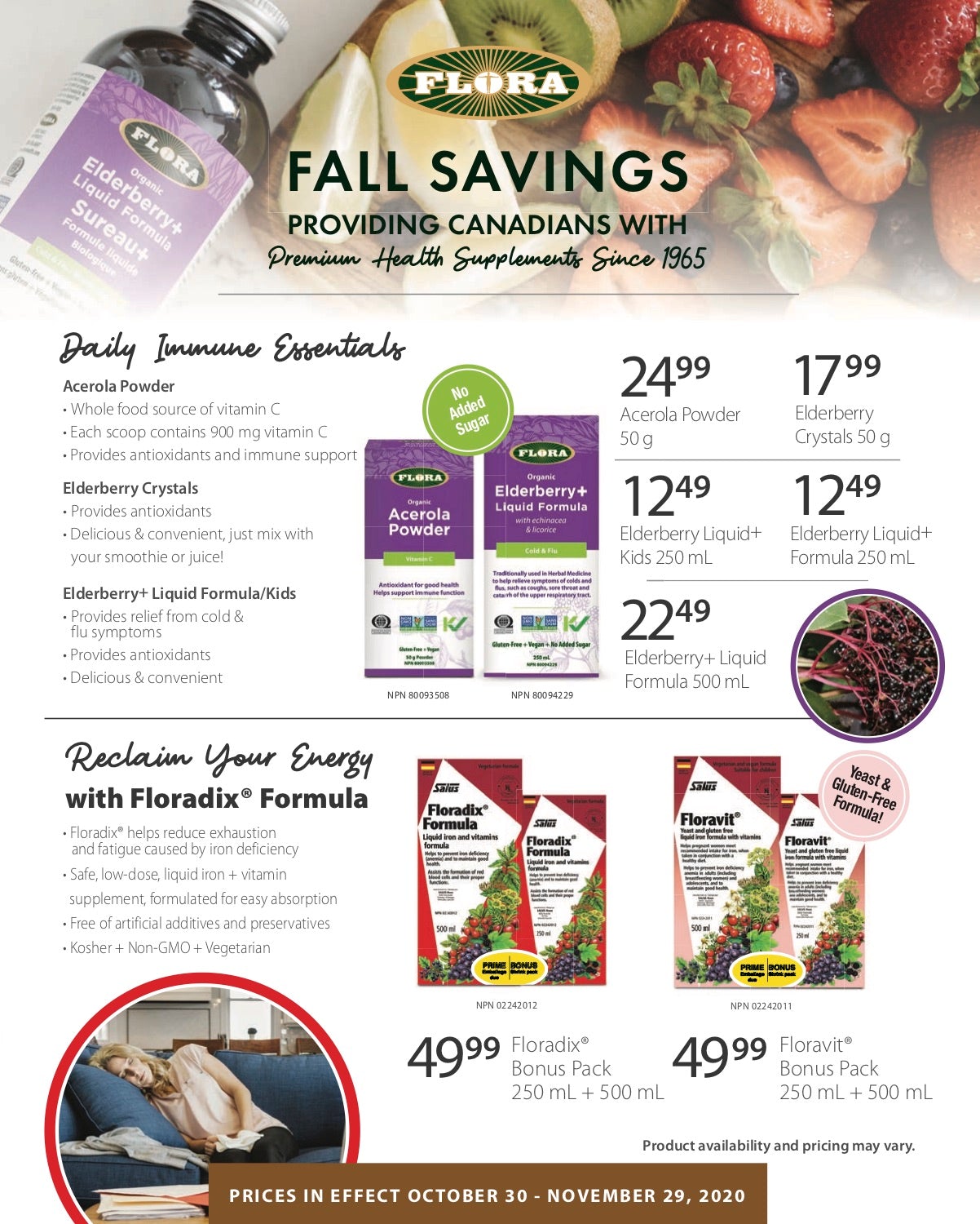 Flora Health Fall Flyer – Pura Vida Nutrition Store